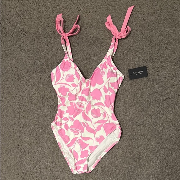 kate spade | Swim | Kate Spade Pink And White Floral Swimsuit | Poshmark